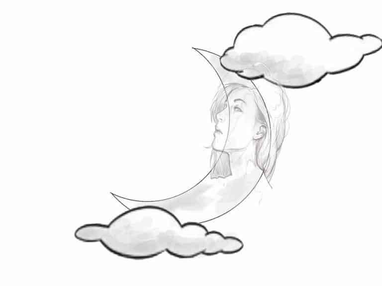 Step by Step Moon Drawing Tutorial - Brighter Craft