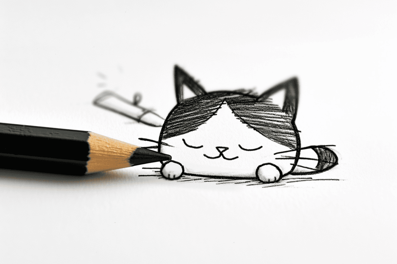 11 Adorable Cat & Kitten Doodle Drawing Ideas - Brighter Craft