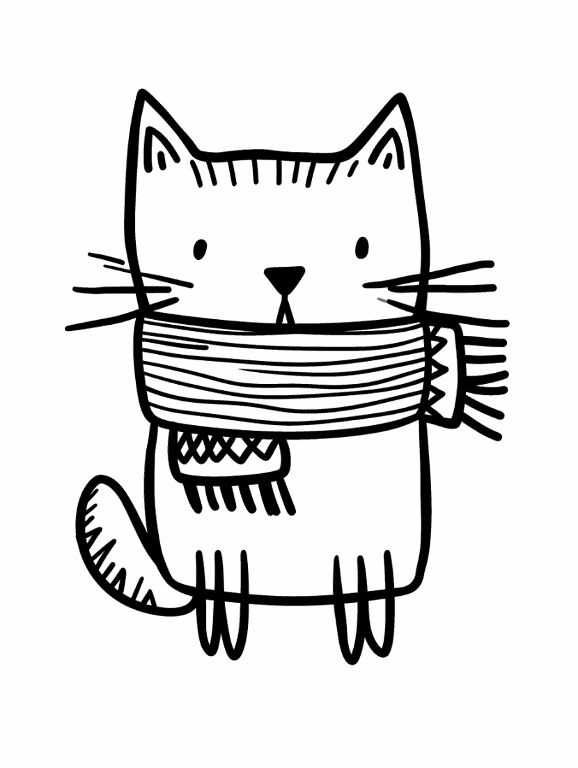 11 Adorable Cat & Kitten Doodle Drawing Ideas - Brighter Craft