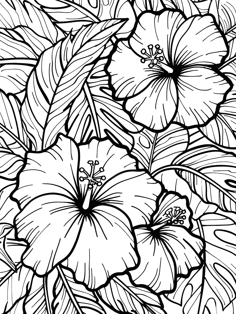 25 Beautiful Flower Coloring Pages - Brighter Craft