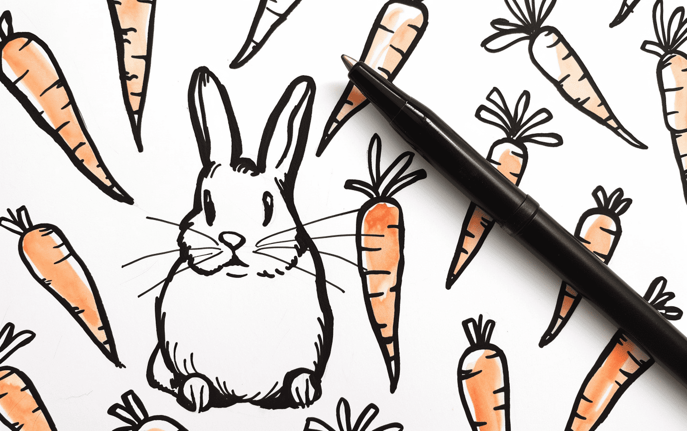 30 Adorable Rabbit Doodle Drawing Ideas - Brighter Craft
