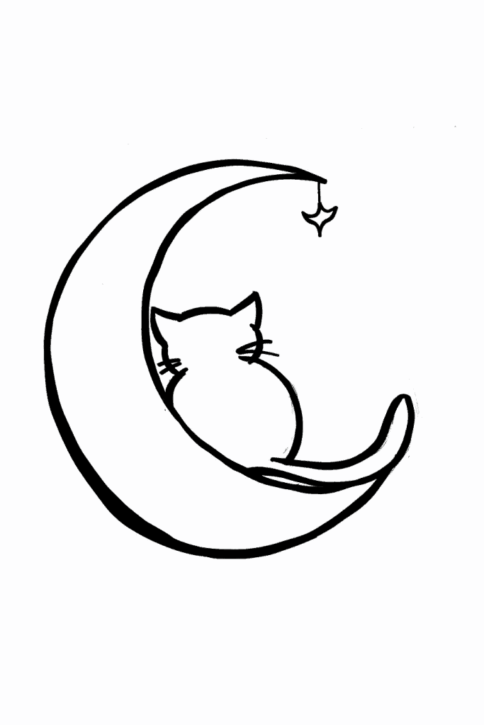 34 Simple Moon Doodle Drawing Ideas - Brighter Craft