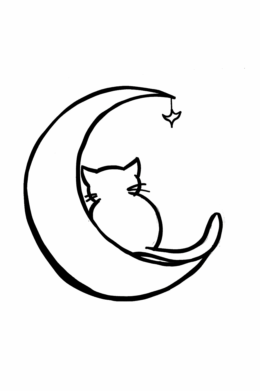 34 Simple Moon Doodle Drawing Ideas - Brighter Craft