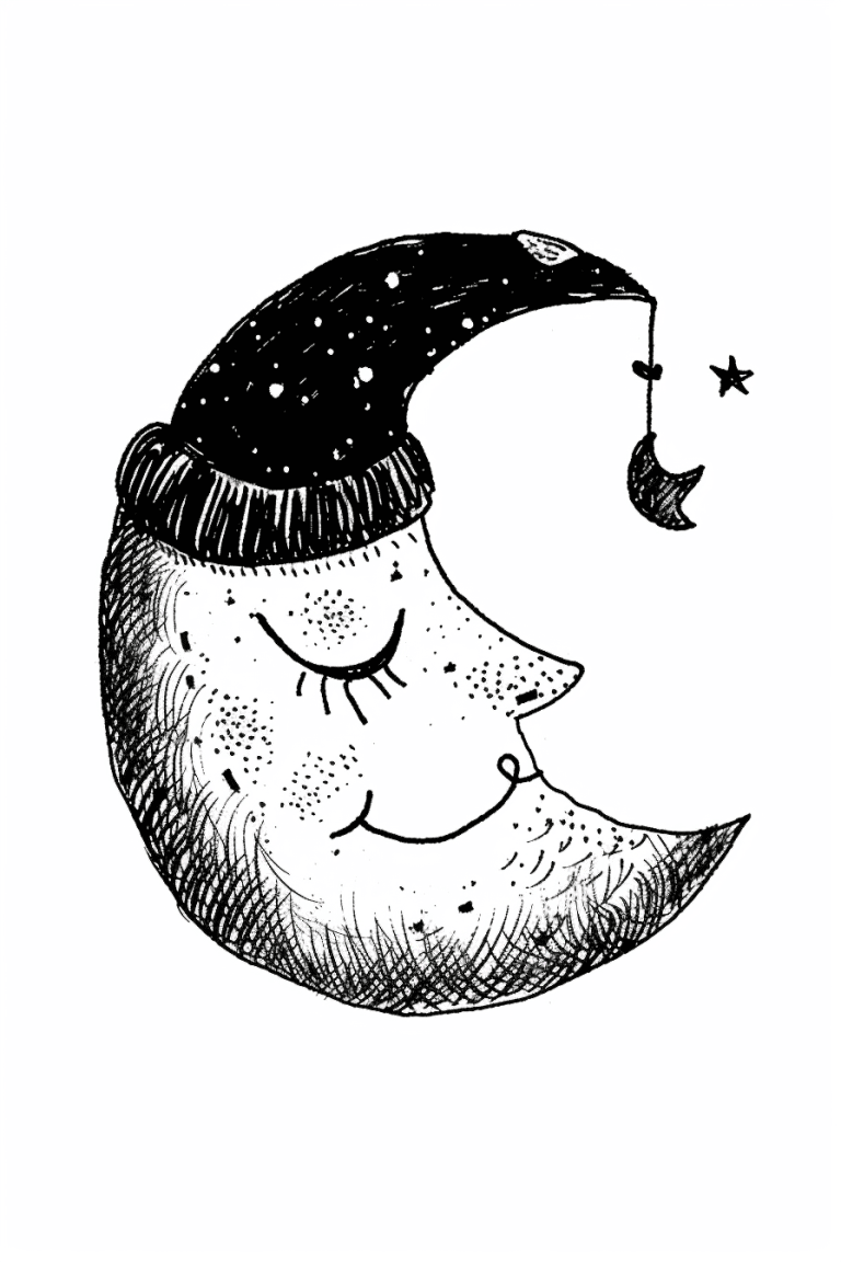 34 Simple Moon Doodle Drawing Ideas - Brighter Craft