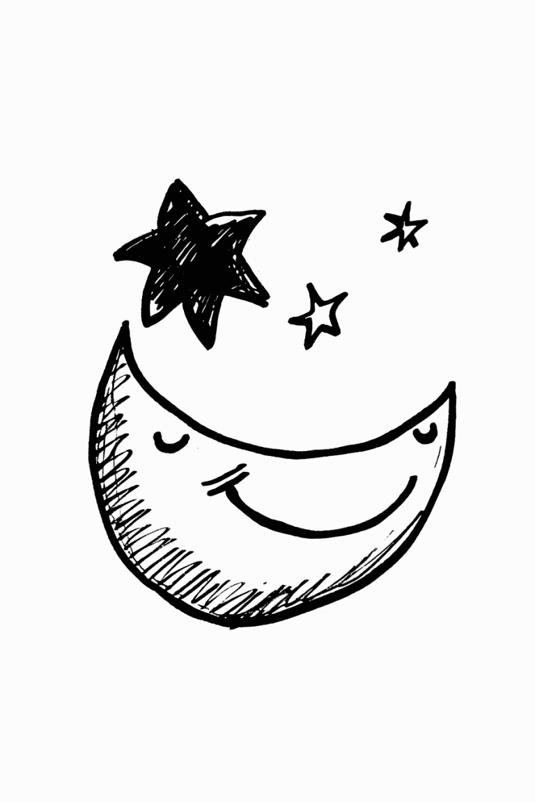 34 Simple Moon Doodle Drawing Ideas - Brighter Craft