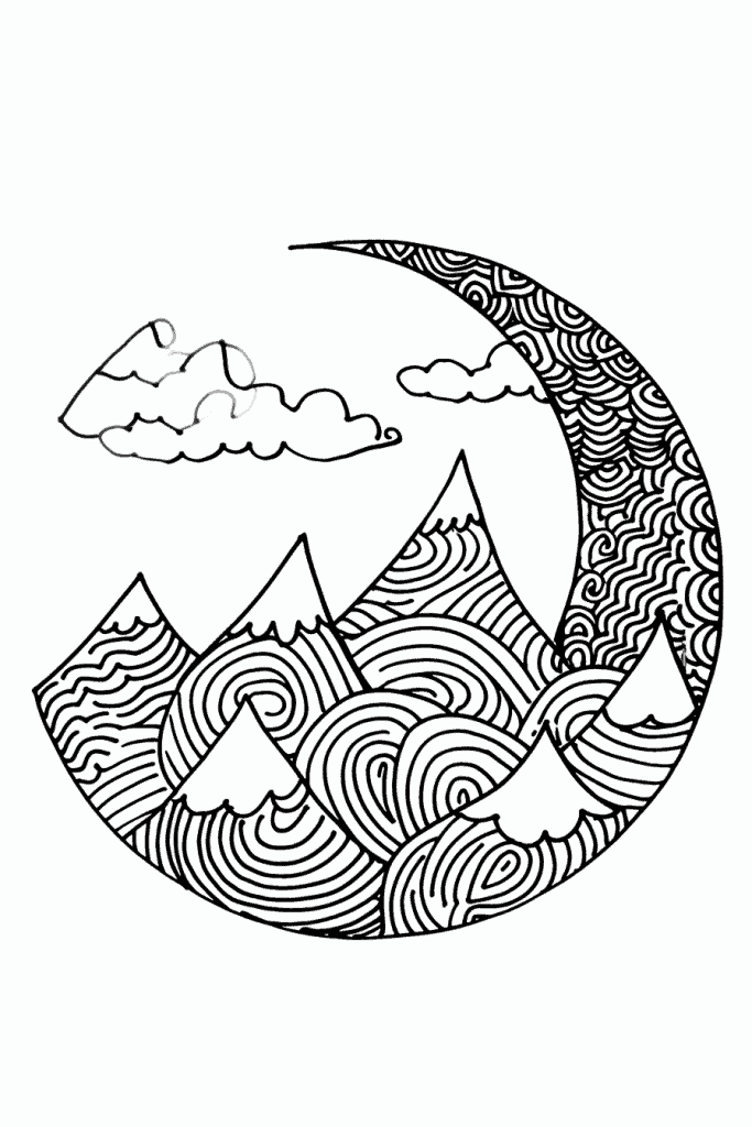 34 Simple Moon Doodle Drawing Ideas - Brighter Craft