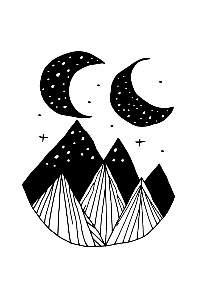 34 Simple Moon Doodle Drawing Ideas - Brighter Craft