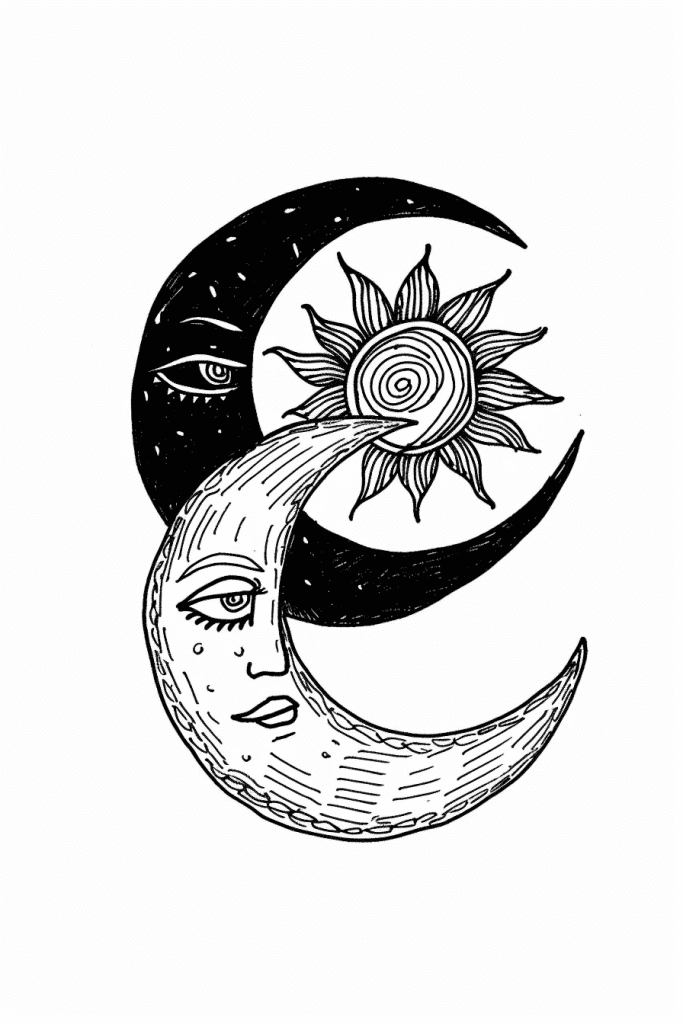 34 Simple Moon Doodle Drawing Ideas - Brighter Craft