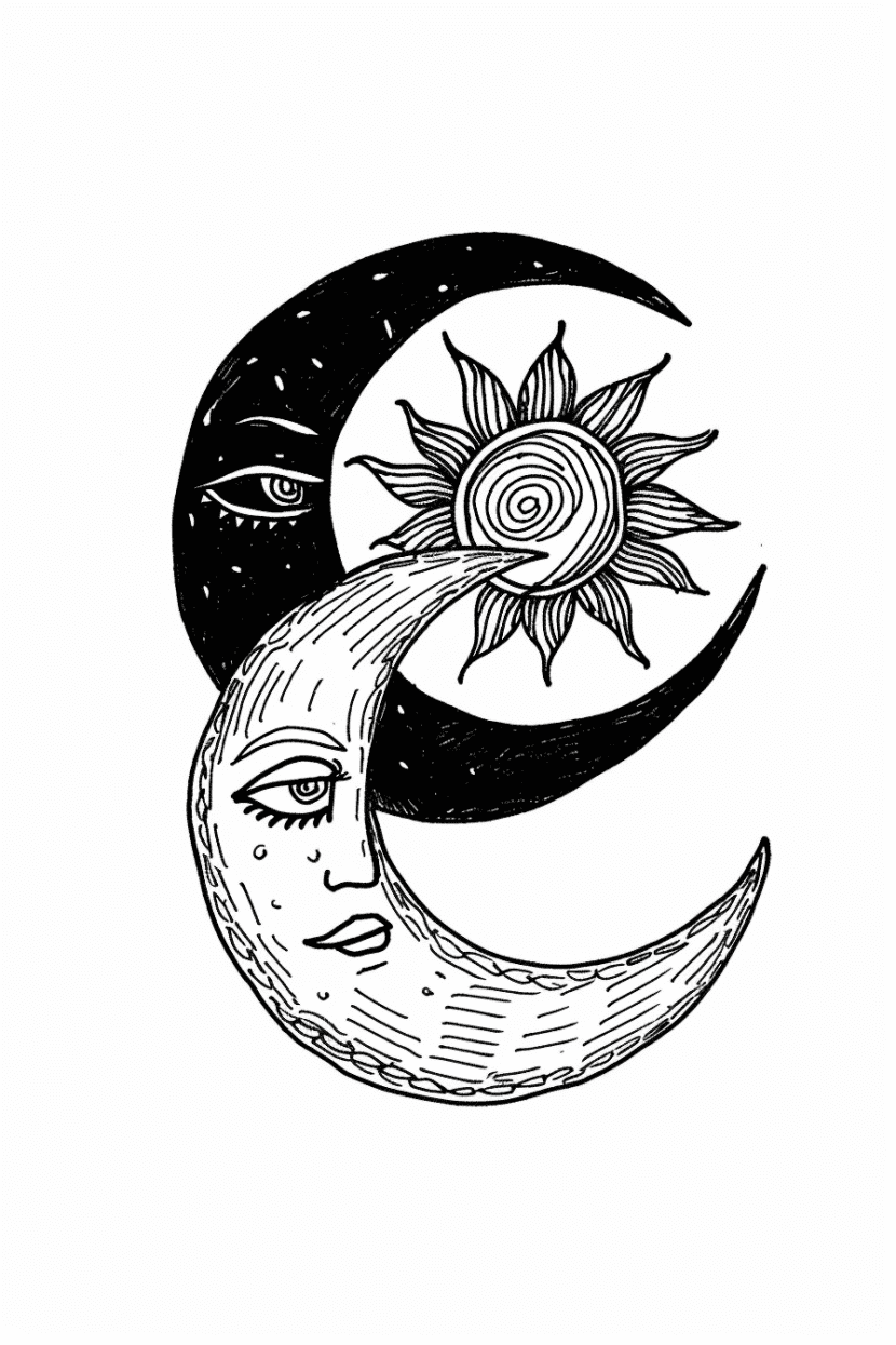 34 Simple Moon Doodle Drawing Ideas - Brighter Craft