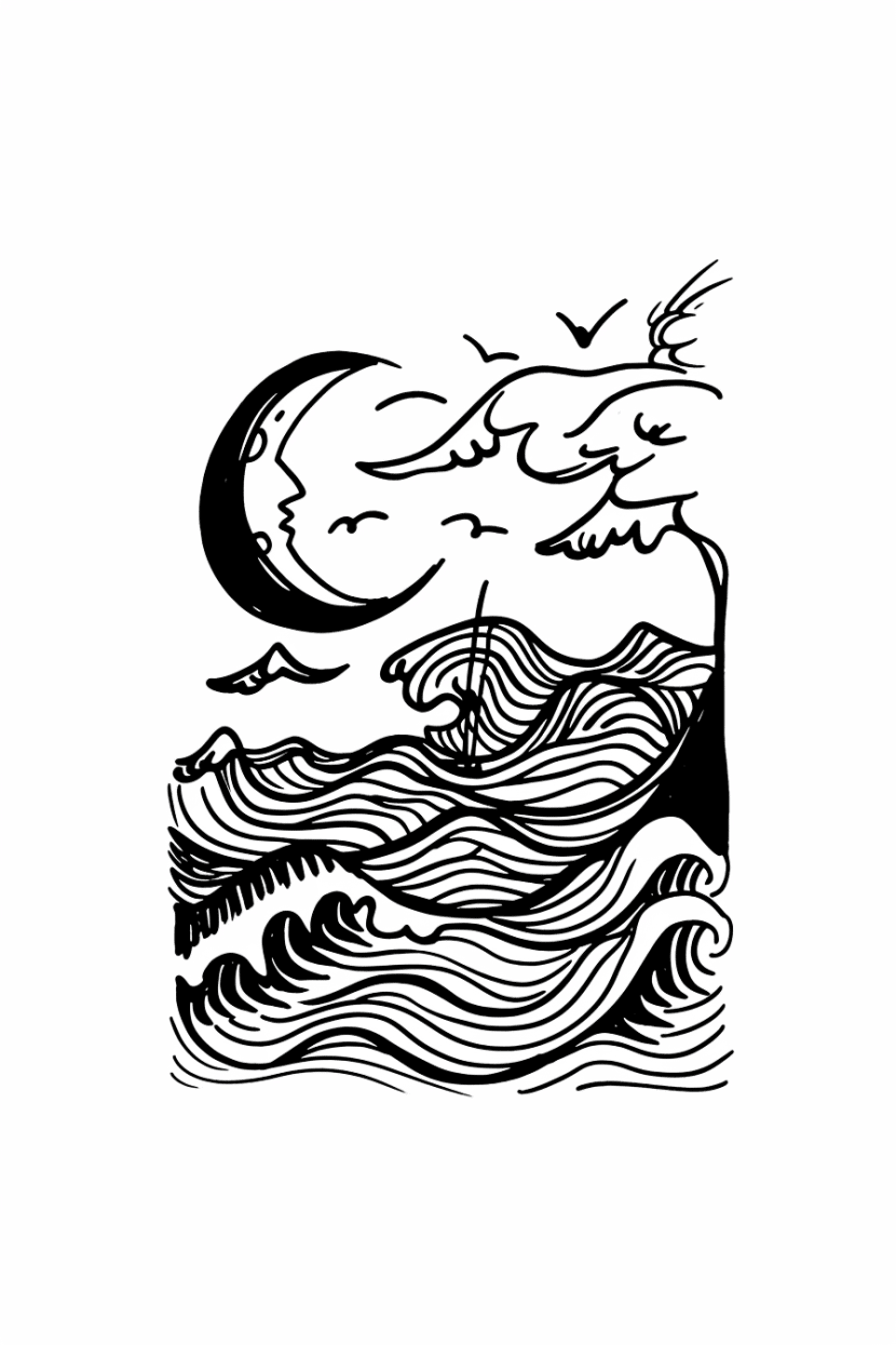 34 Simple Moon Doodle Drawing Ideas - Brighter Craft