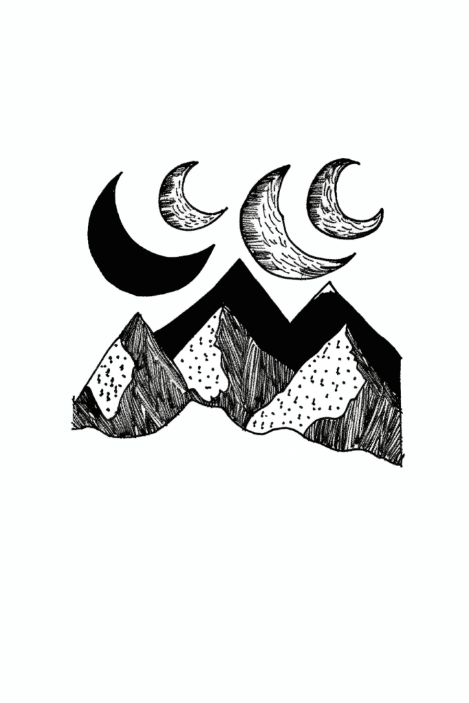 34 Simple Moon Doodle Drawing Ideas - Brighter Craft