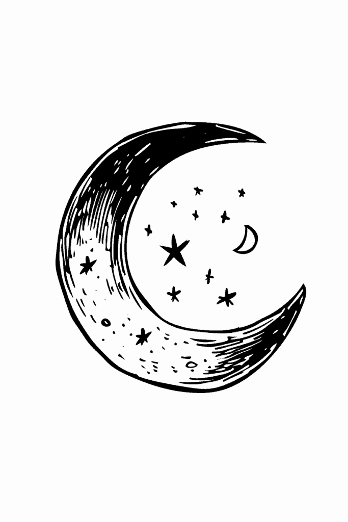 34 Simple Moon Doodle Drawing Ideas - Brighter Craft