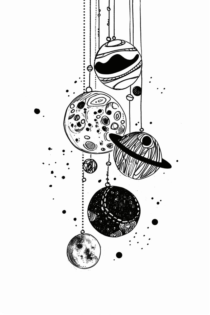 34 Simple Moon Doodle Drawing Ideas - Brighter Craft