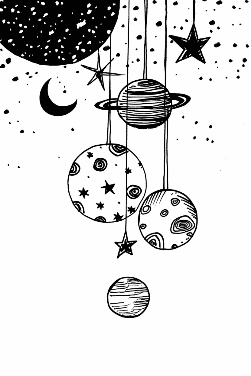 34 Simple Moon Doodle Drawing Ideas - Brighter Craft