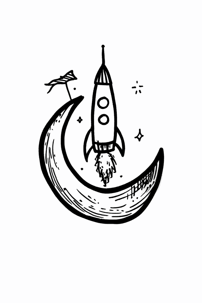 34 Simple Moon Doodle Drawing Ideas - Brighter Craft