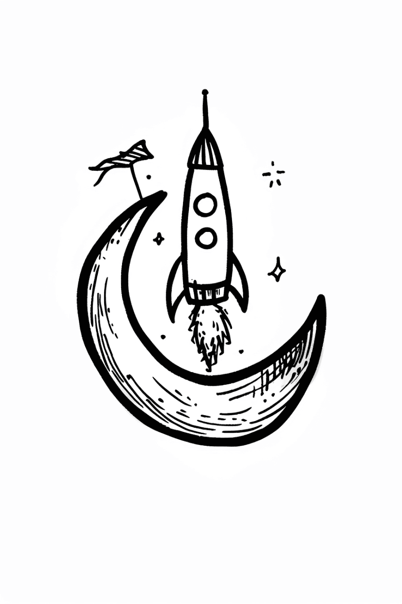 34 Simple Moon Doodle Drawing Ideas - Brighter Craft
