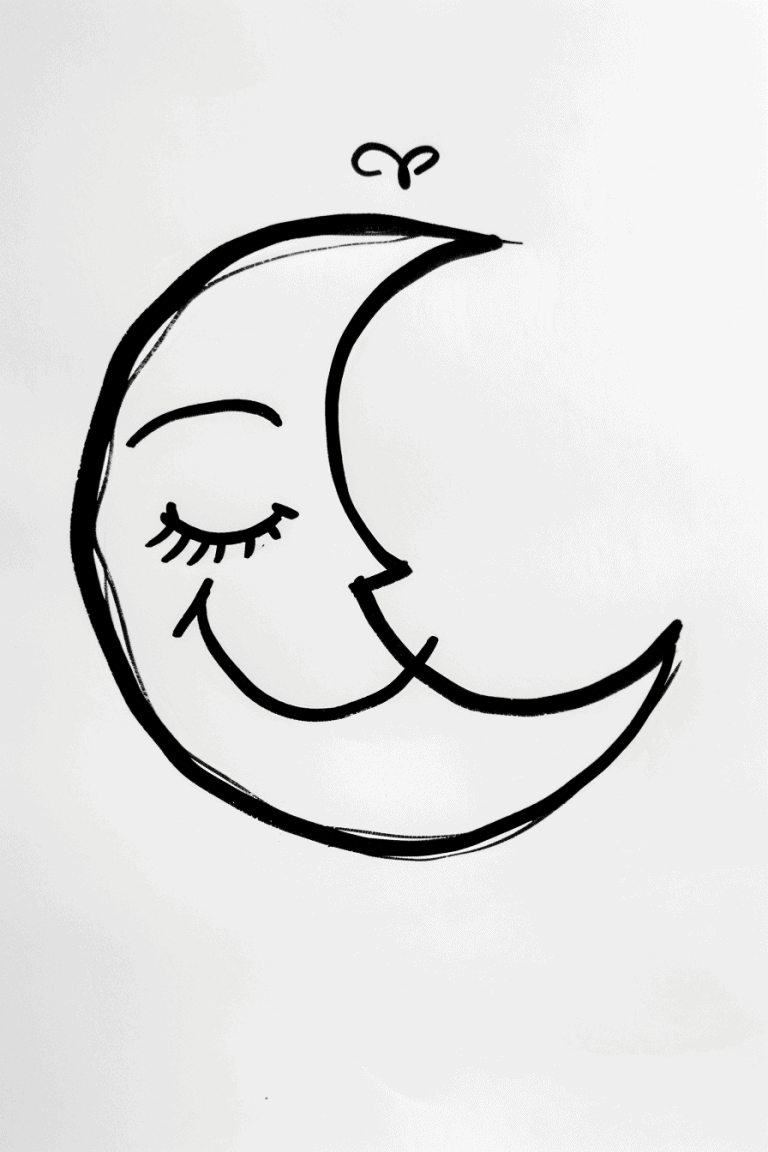 34 Simple Moon Doodle Drawing Ideas - Brighter Craft