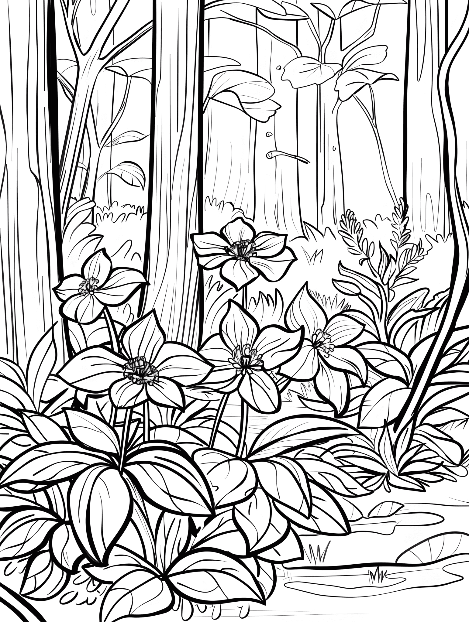 30 Captivating Spring Flower Coloring Pages - Brighter Craft