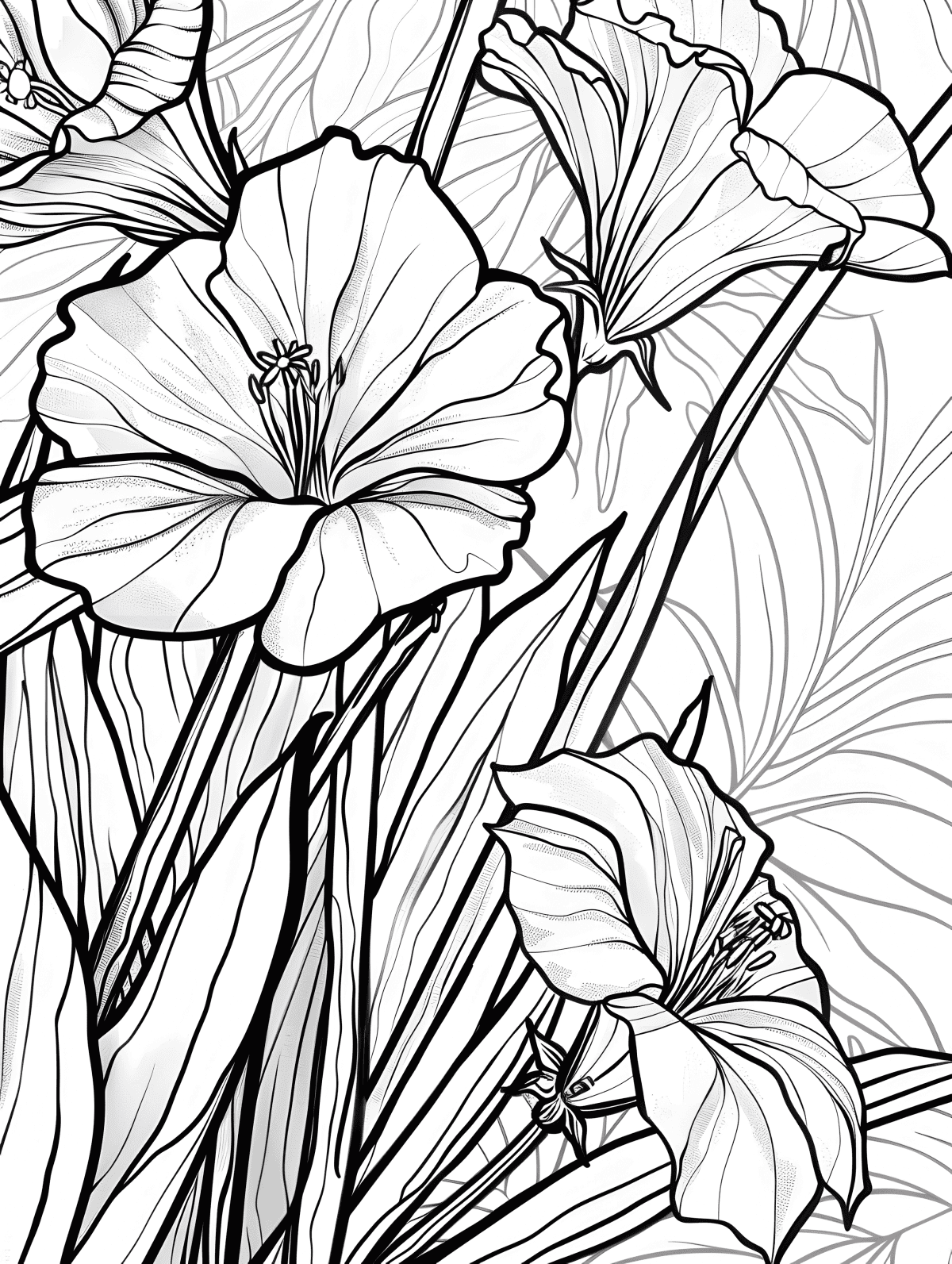 30 Captivating Spring Flower Coloring Pages - Brighter Craft
