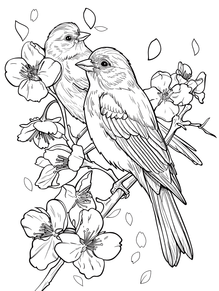 30 Spectacular Spring Bird Coloring Pages - Brighter Craft
