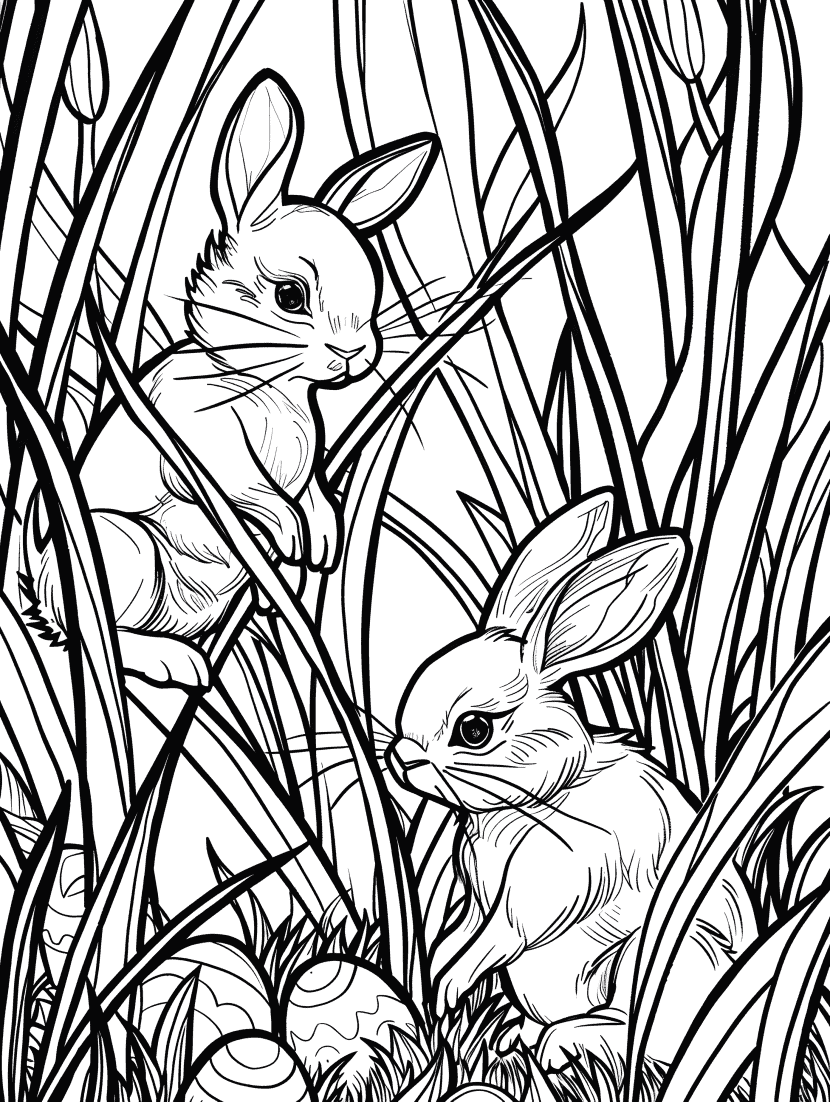 30 Easter Bunny Coloring Page Ideas - Brighter Craft