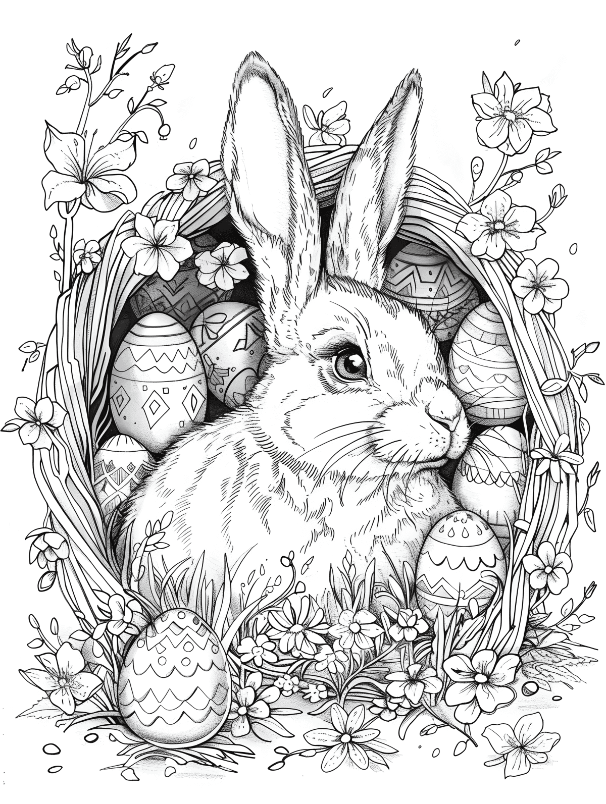 30 Easter Bunny Coloring Page Ideas - Brighter Craft