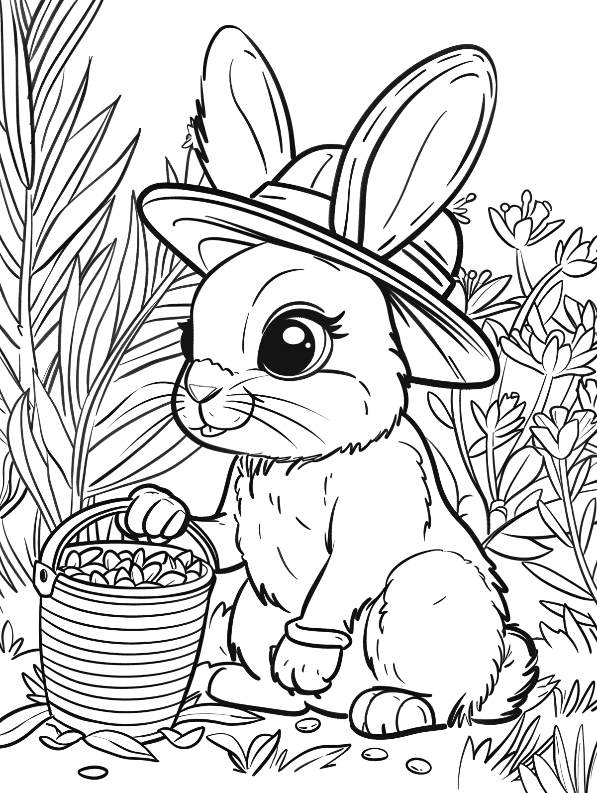 30 Easter Bunny Coloring Page Ideas - Brighter Craft
