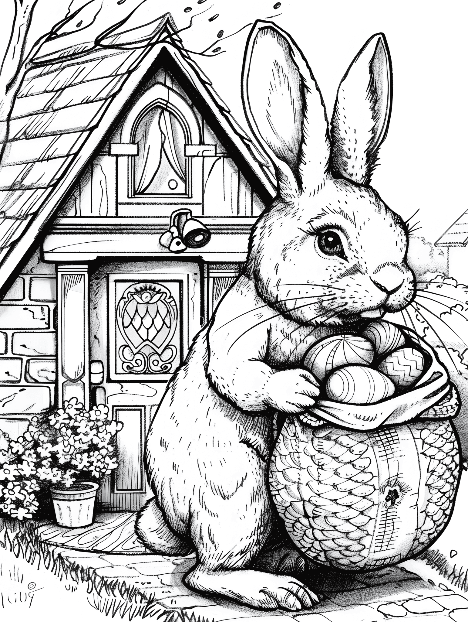 30 Easter Bunny Coloring Page Ideas - Brighter Craft