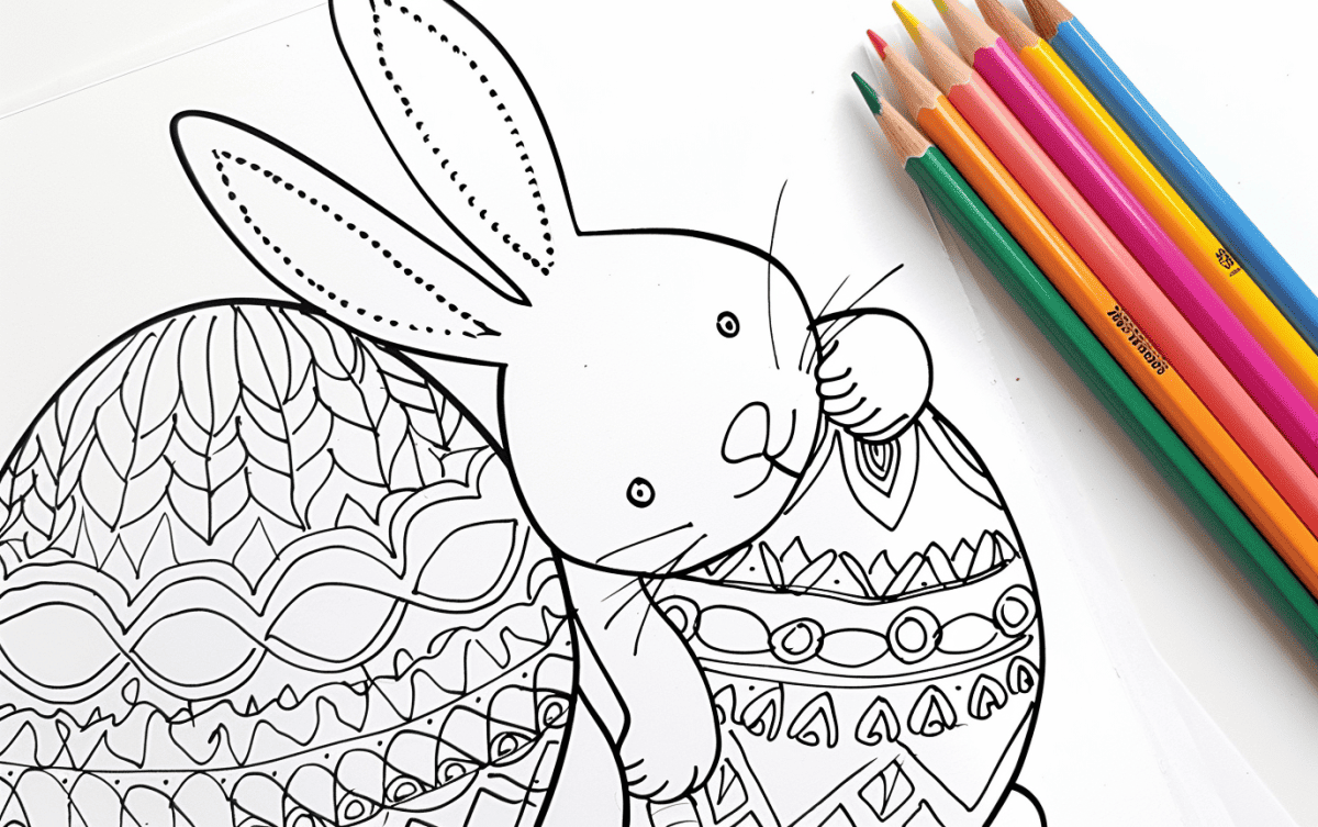 30 Cute Easter Bunny Coloring Pages For Kids - Brighter Craft