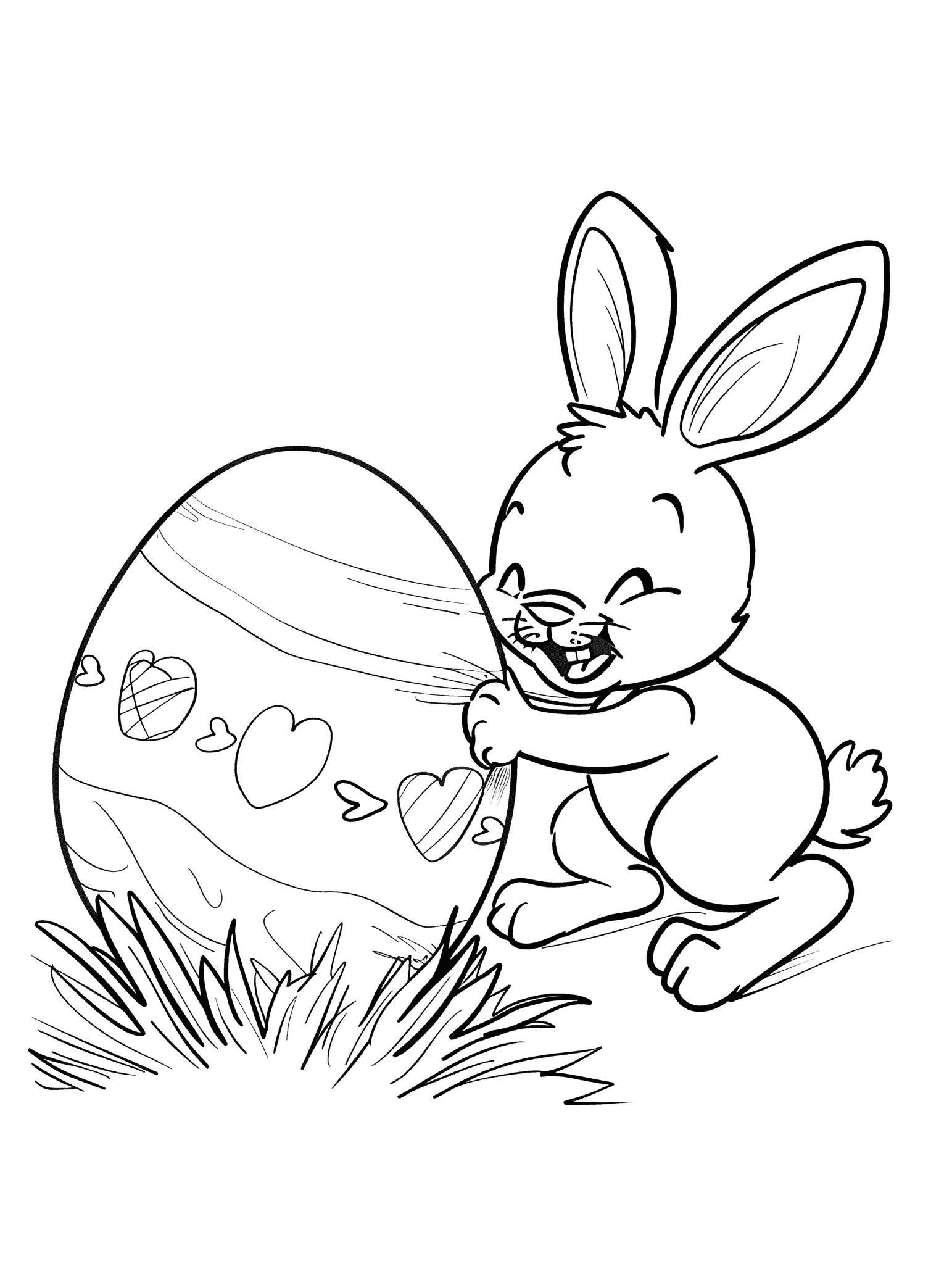 30 Cute Easter Bunny Coloring Pages For Kids - Brighter Craft