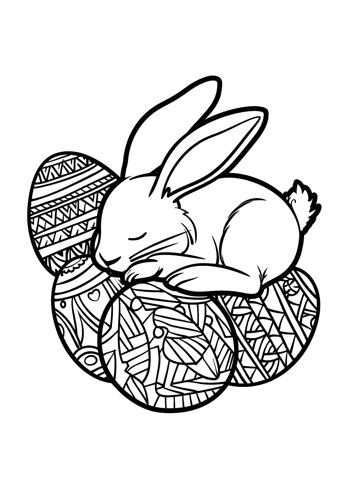 30 Cute Easter Bunny Coloring Pages For Kids - Brighter Craft