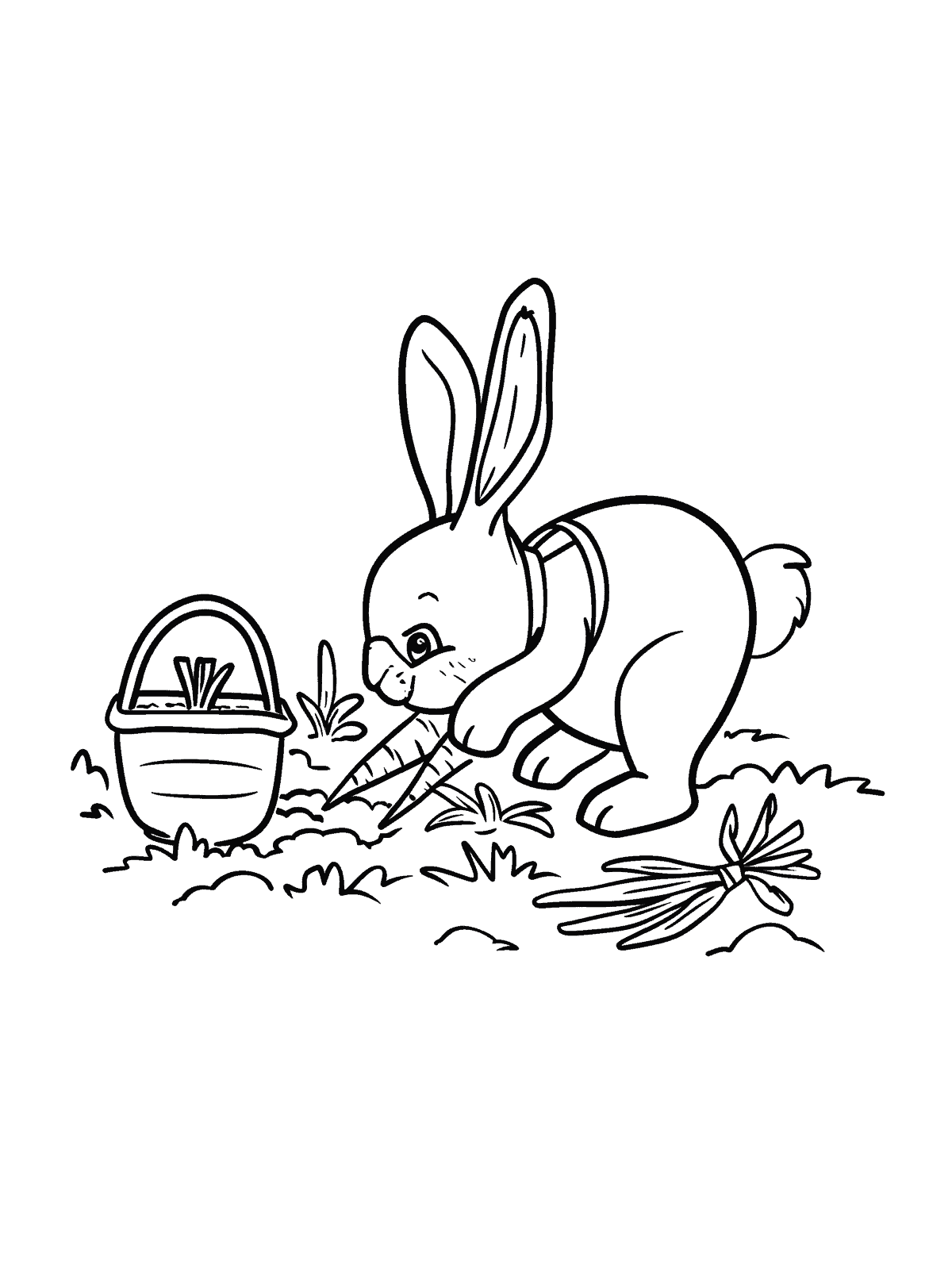 30 Cute Easter Bunny Coloring Pages For Kids - Brighter Craft