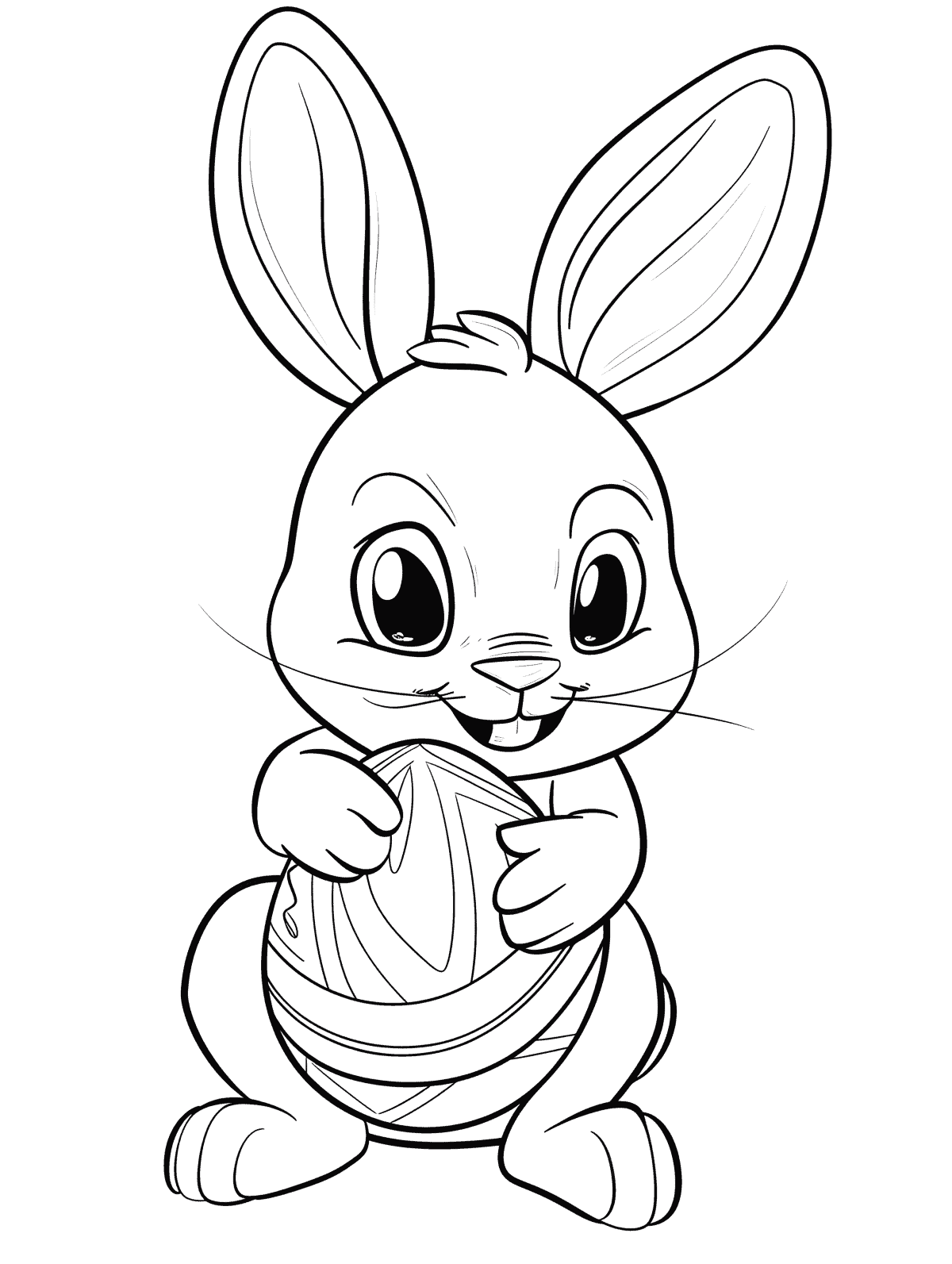 30 Cute Easter Bunny Coloring Pages For Kids - Brighter Craft