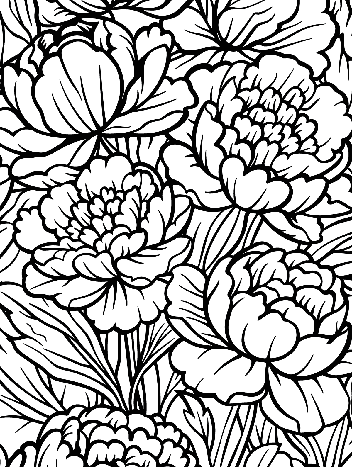 30 Captivating Spring Flower Coloring Pages - Brighter Craft