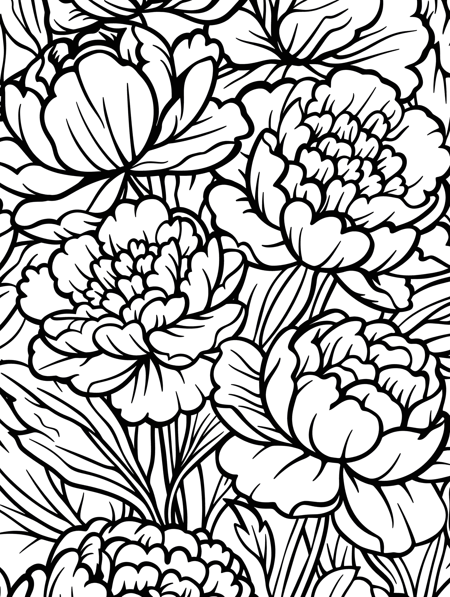 30 Captivating Spring Flower Coloring Pages - Brighter Craft