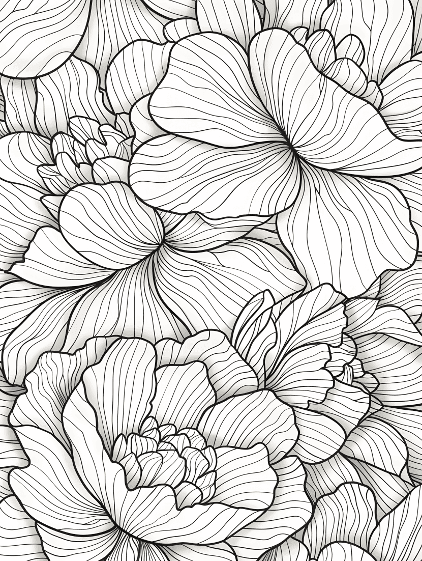 25 Beautiful Flower Coloring Pages - Brighter Craft