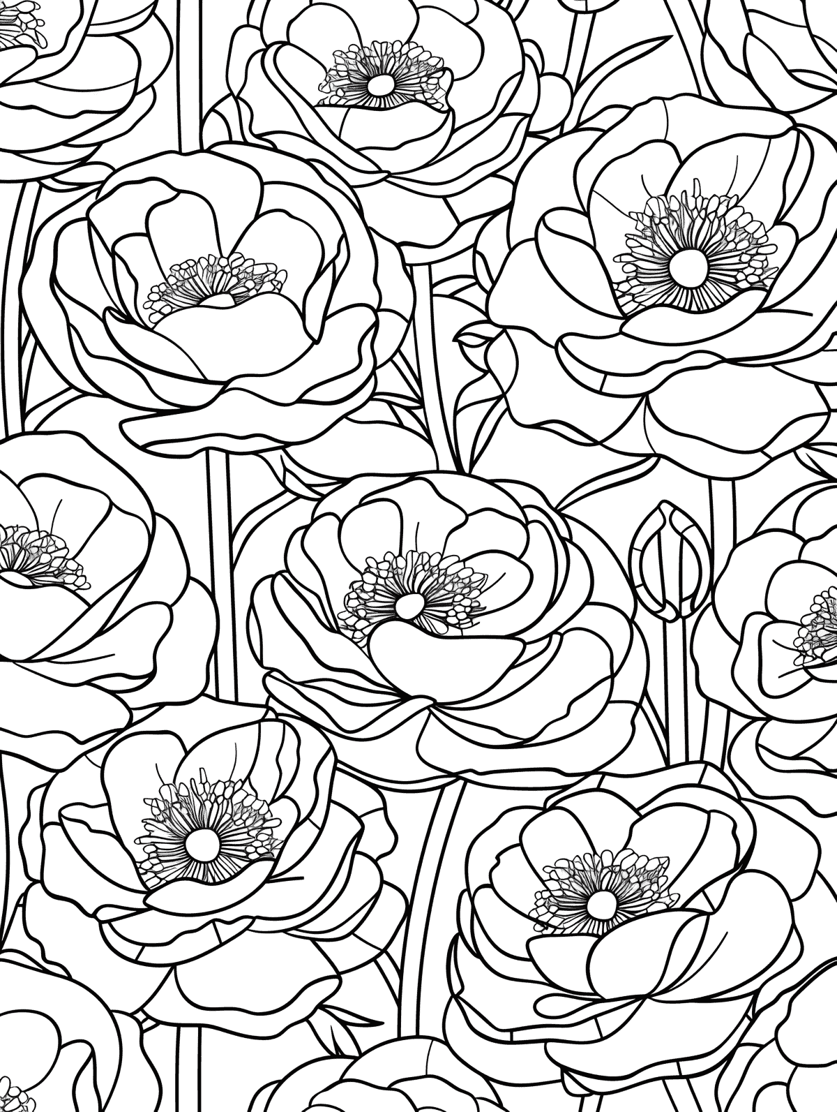 30 Captivating Spring Flower Coloring Pages - Brighter Craft