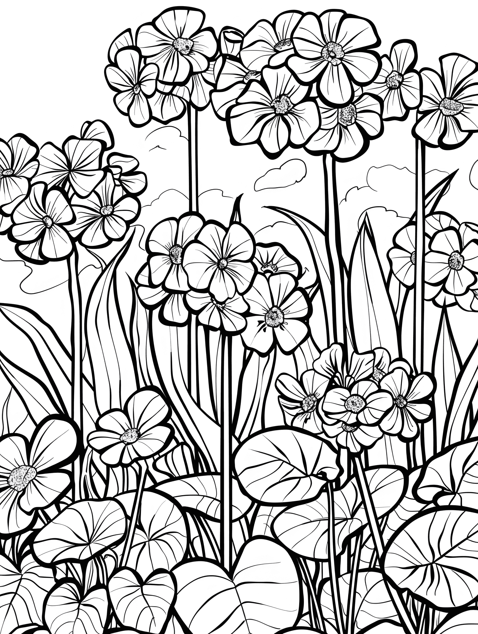 30 Captivating Spring Flower Coloring Pages - Brighter Craft