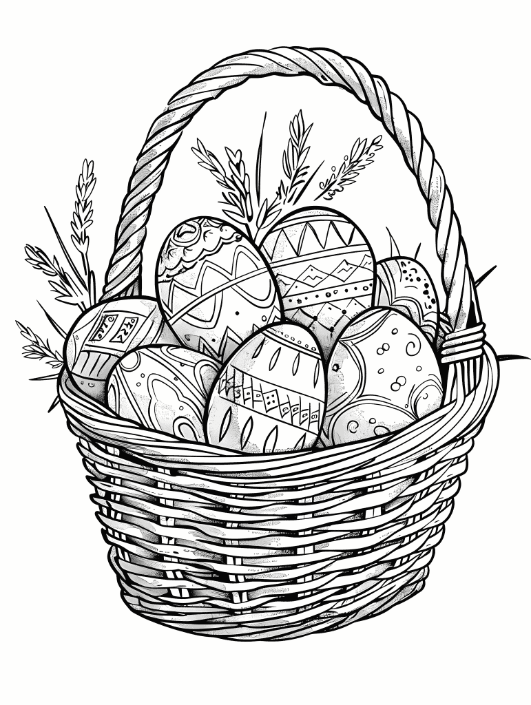 30 Easter Egg Coloring Pages - Brighter Craft