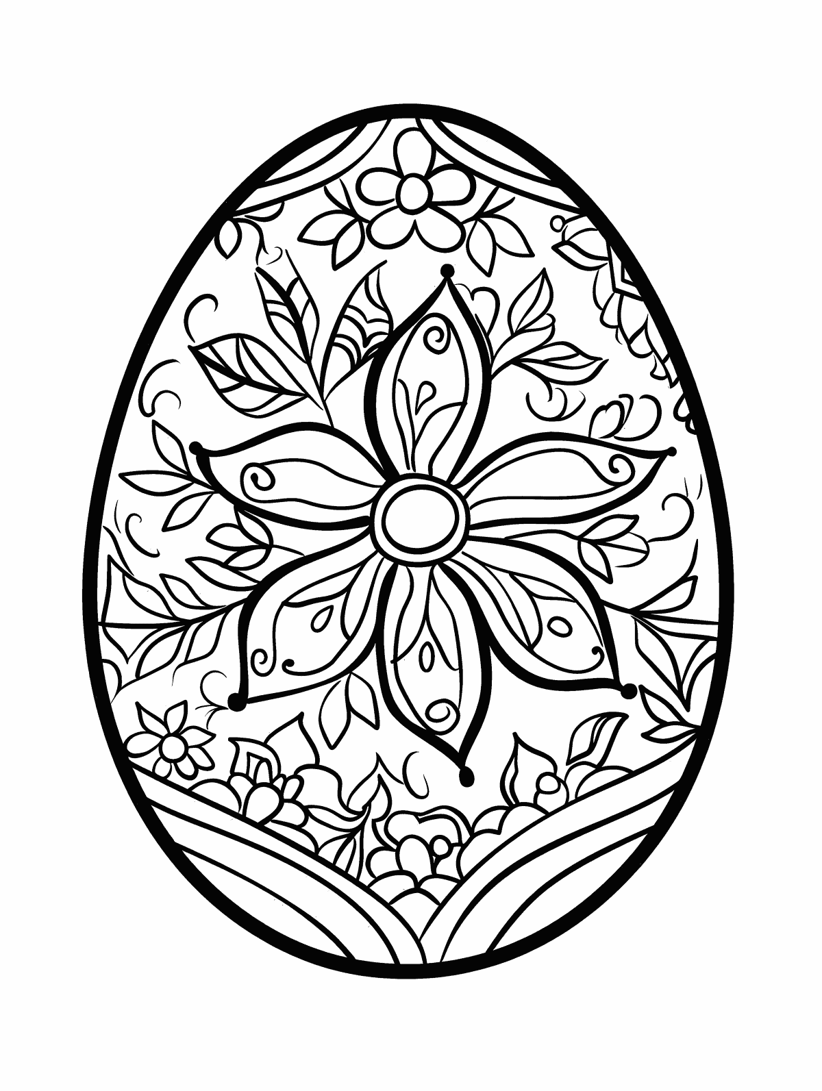 30 Easter Egg Coloring Pages - Brighter Craft