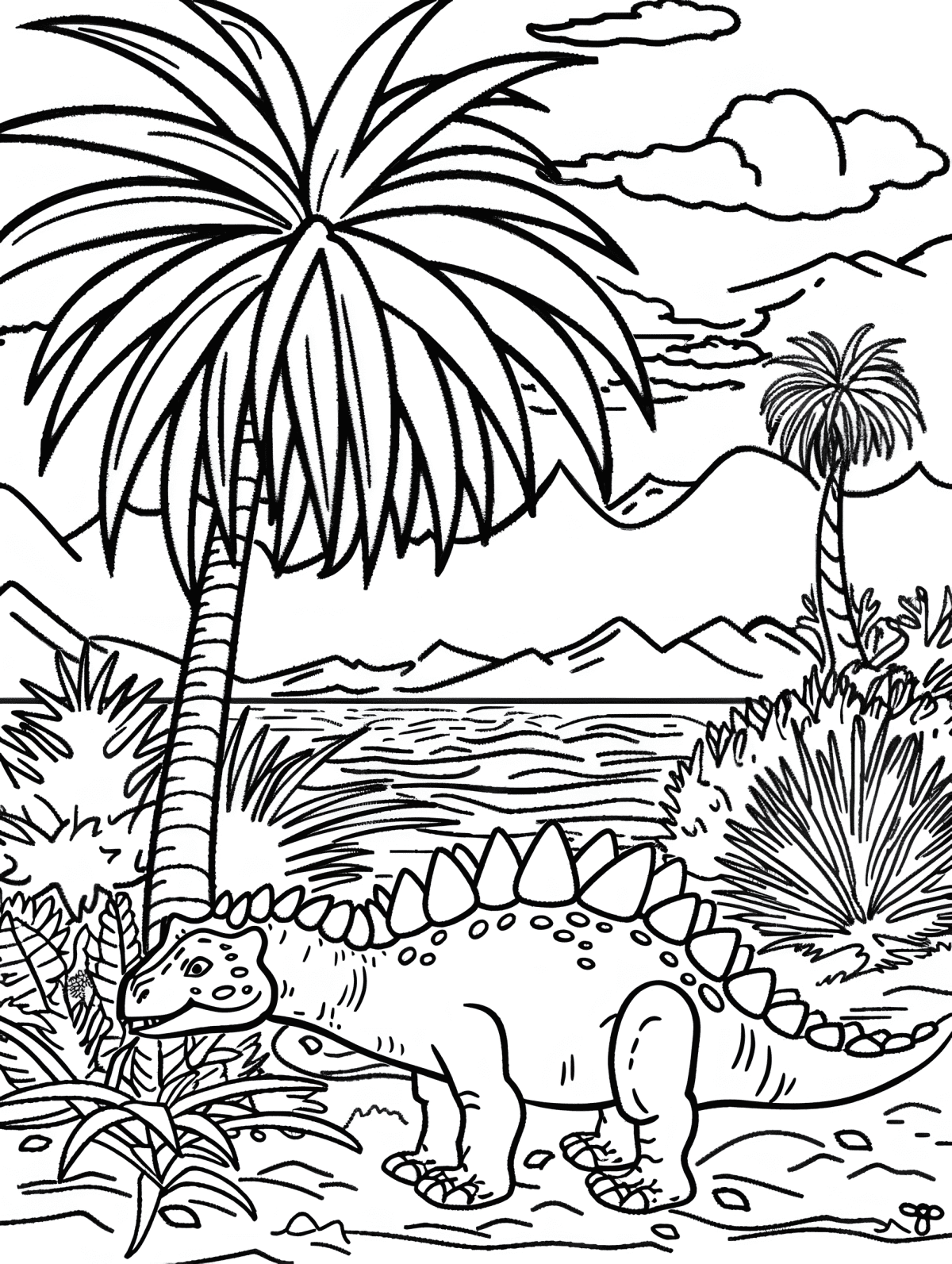 30 Amazing Dinosaur Coloring Pages - Brighter Craft