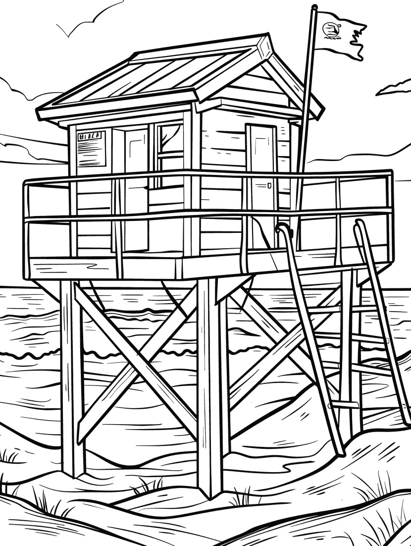 30 Best Beach Coloring Pages - Brighter Craft