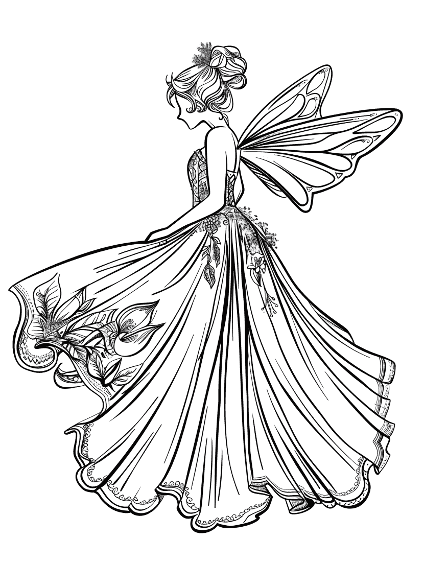 30 Fairy Coloring Pages for Kids and Adults - Brighter Craft