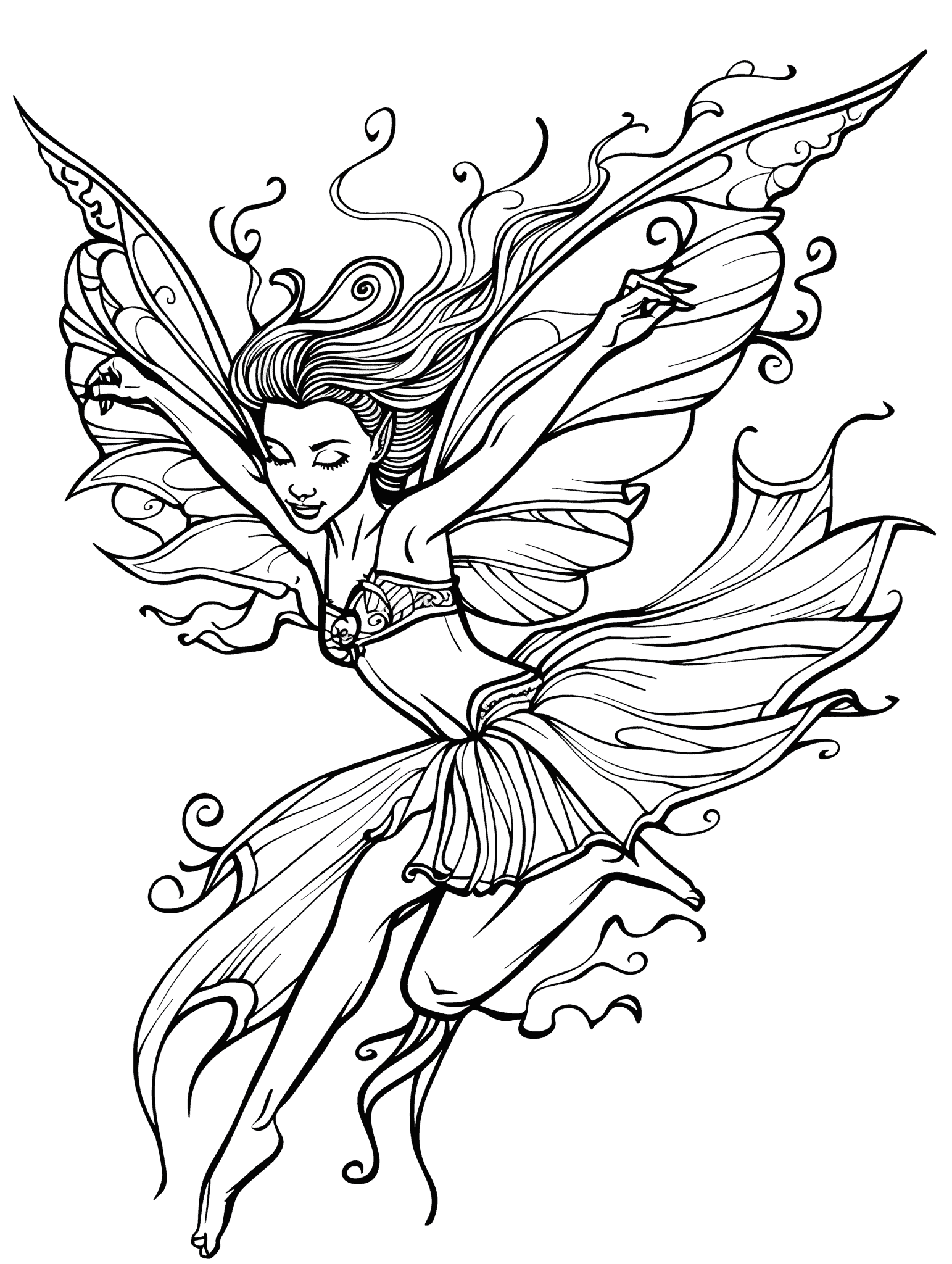 30 Fairy Coloring Pages for Kids and Adults - Brighter Craft
