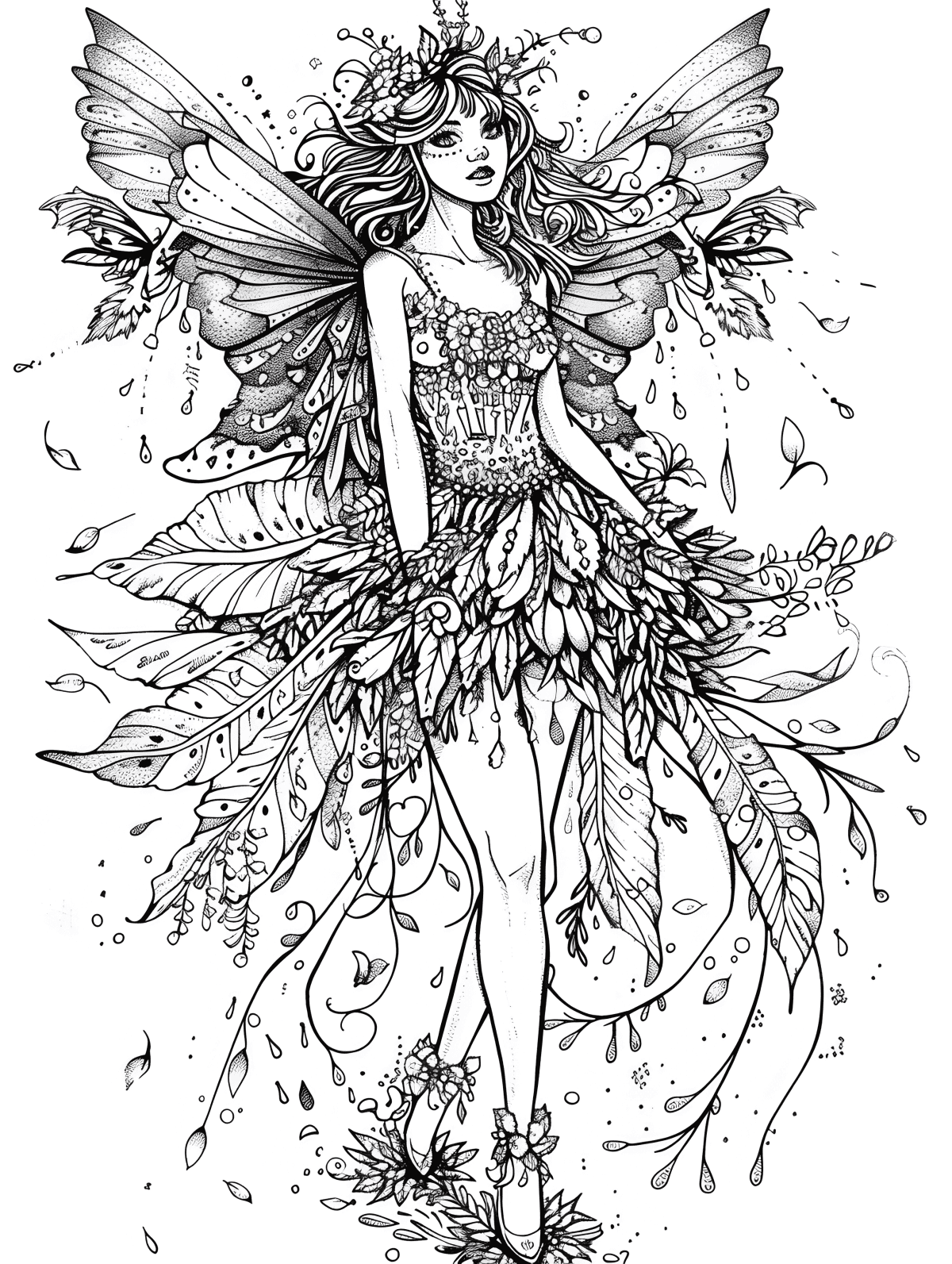 30 Fairy Coloring Pages for Kids and Adults - Brighter Craft