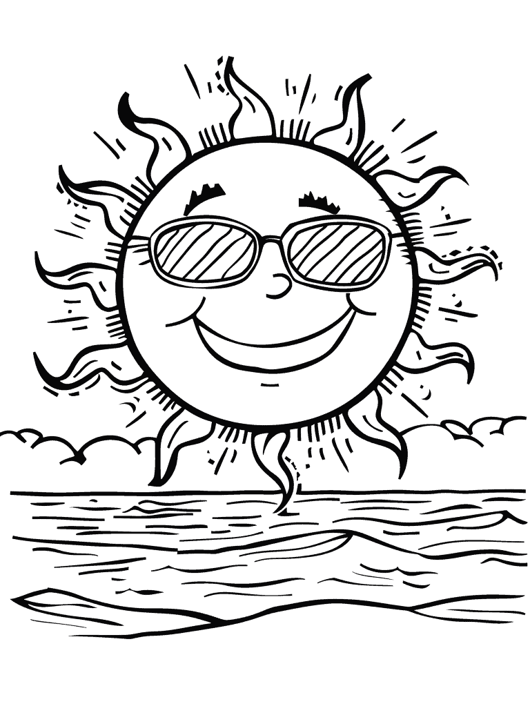 30 Best Beach Coloring Pages - Brighter Craft