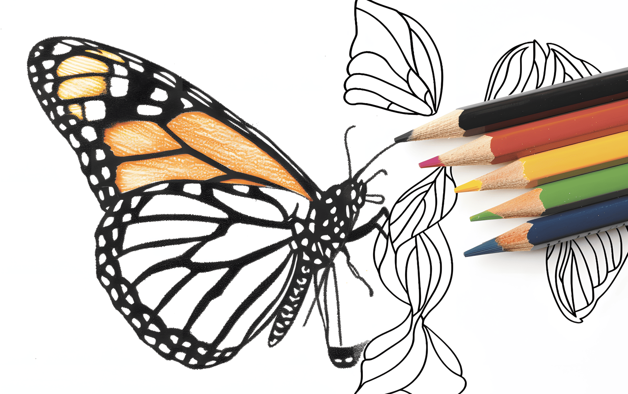 30 Exciting Butterfly Coloring Pages - Brighter Craft