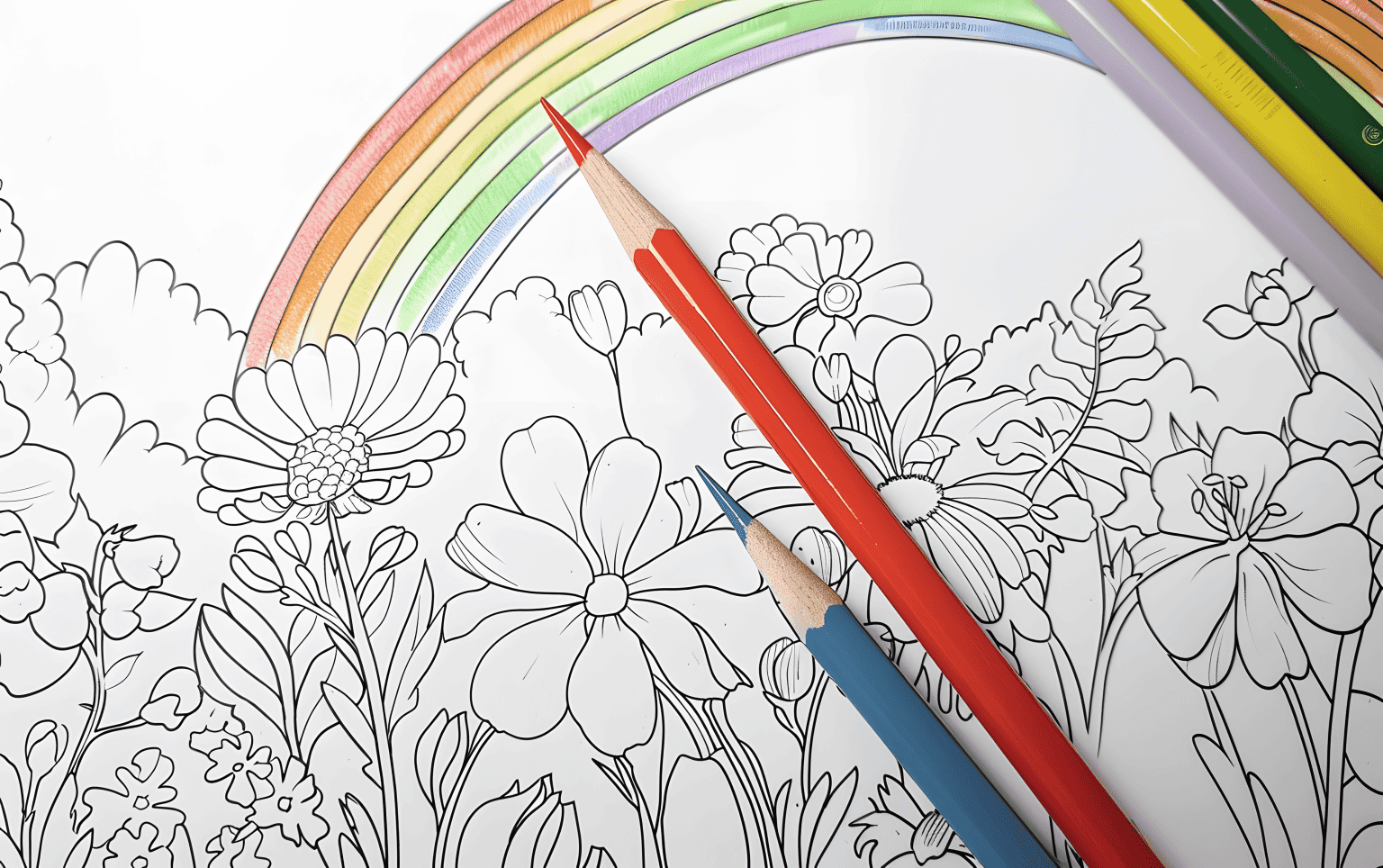30 Joyful Rainbow Coloring Pages - Brighter Craft