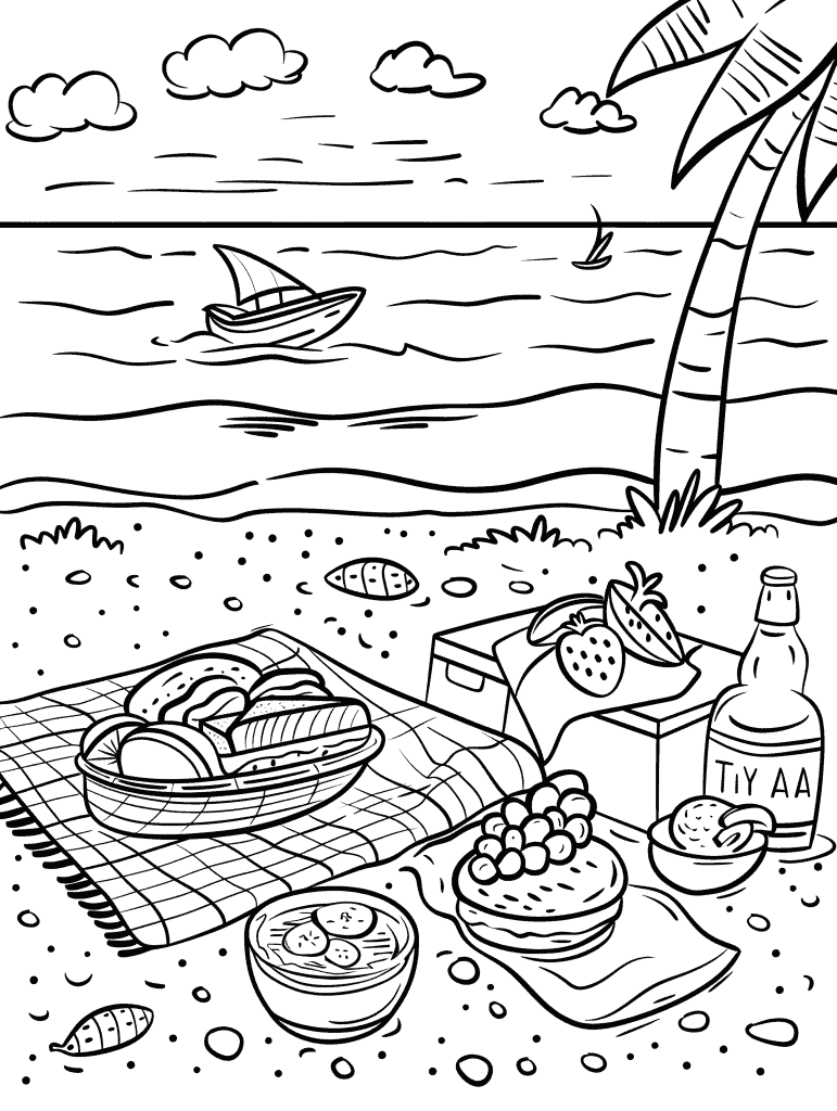 30 Best Beach Coloring Pages - Brighter Craft