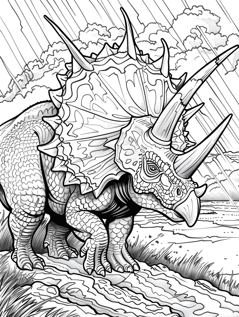 30 Amazing Dinosaur Coloring Pages - Brighter Craft
